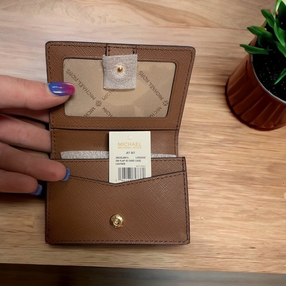 Michael Kors | Bags | Michael Kors Luggage Color Mini Id Walletcard ...